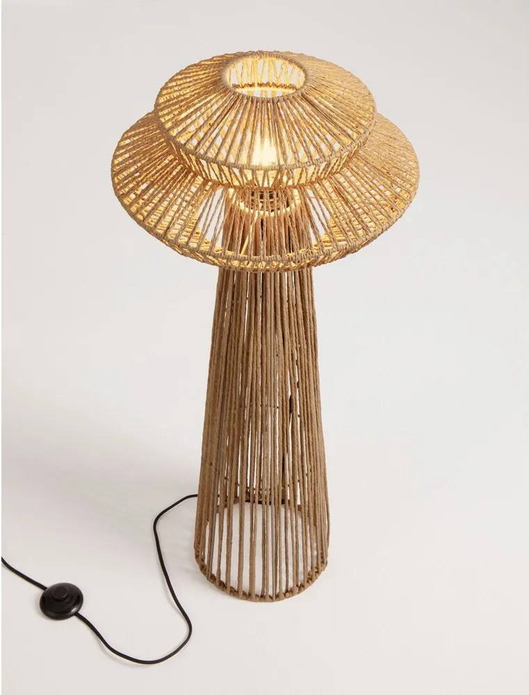 Provazová stojací lampa v přírodní barvě (výška 90,5 cm) Nua – Nova Luce