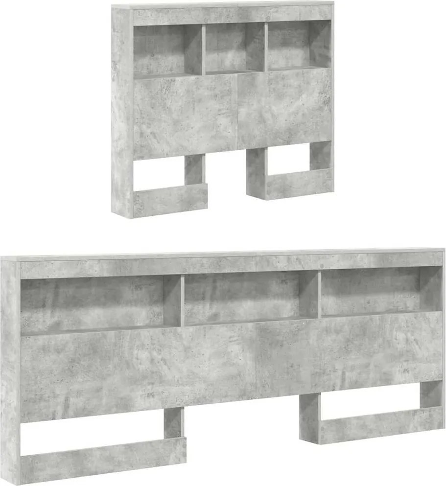 Knihovna postel Betonově šedá 75 x 190 cm Kompozitní dřevo 3335756