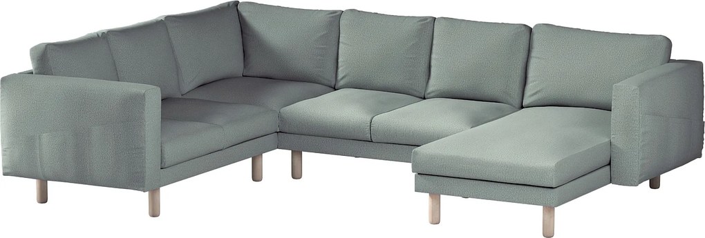 Potah na pohovku IKEA Norsborg rohová, 5-místná se šezlongem barva zelená látka pletený vzor