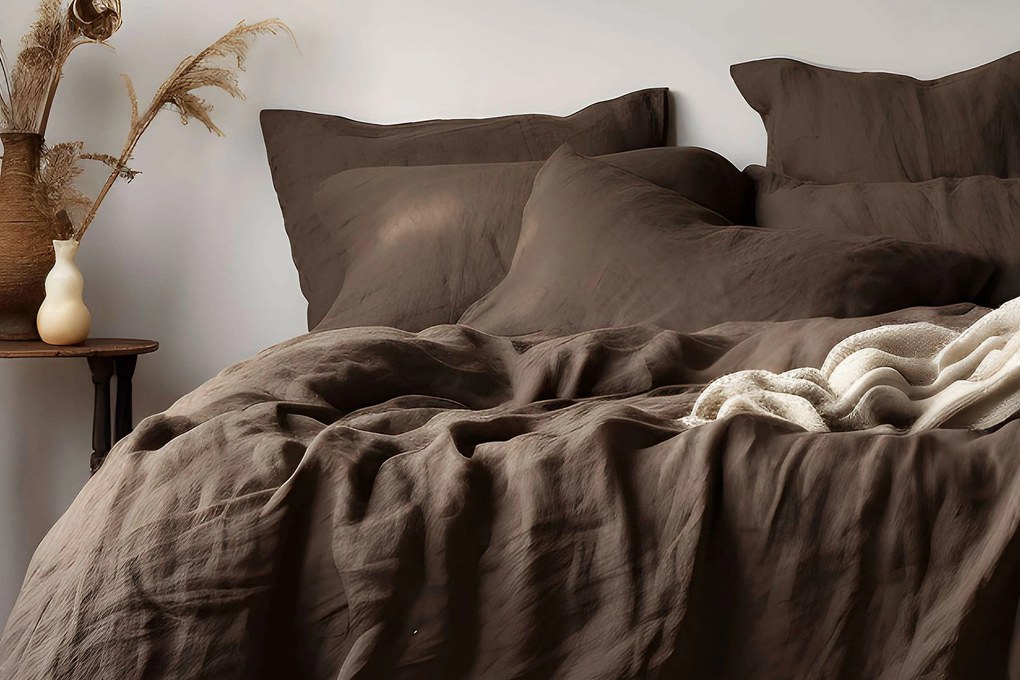 Mušelínové prodloužené povlečení Chocolate Velikost: 140 x 220 + 70 x 90