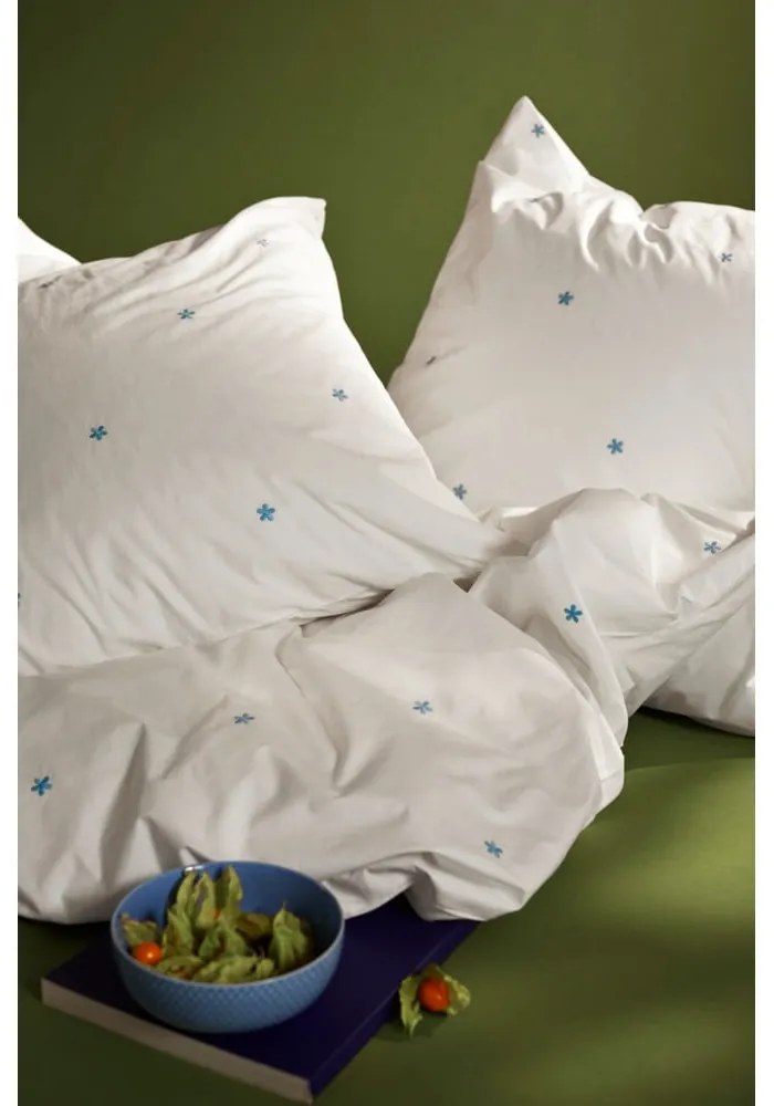 Bílé povlečení na dvoulůžko/prodloužené z bavlněného perkálu 200x220 cm Daisy – JUNA