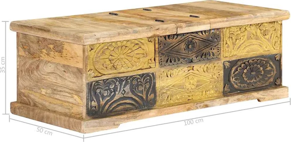Konferenční stolek 100 x 50 x 35 cm masivní mangovníkové dřevo 247881