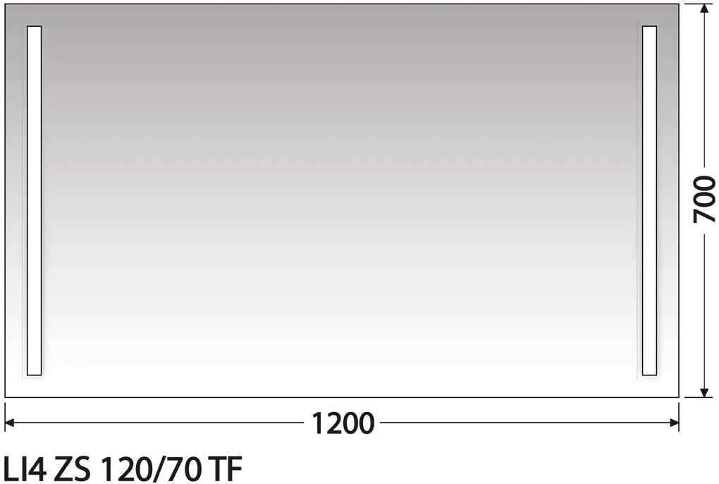 INTEDOOR zrcadlo s LED osvětlením LI4  ZS 120/70 TF