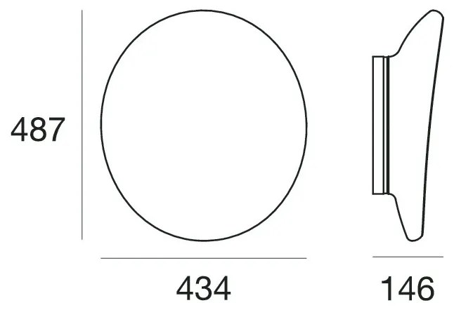 Stilnovo Dynamic, stropní/nástěnné svítidlo z opálového skla, 21W LED, 49x44cm, IP44