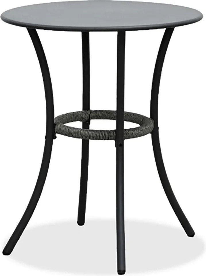 Balkónový set 1+2, stůl, židle umělý ratan barva antracit, kov antracit (58 x 57) cm
