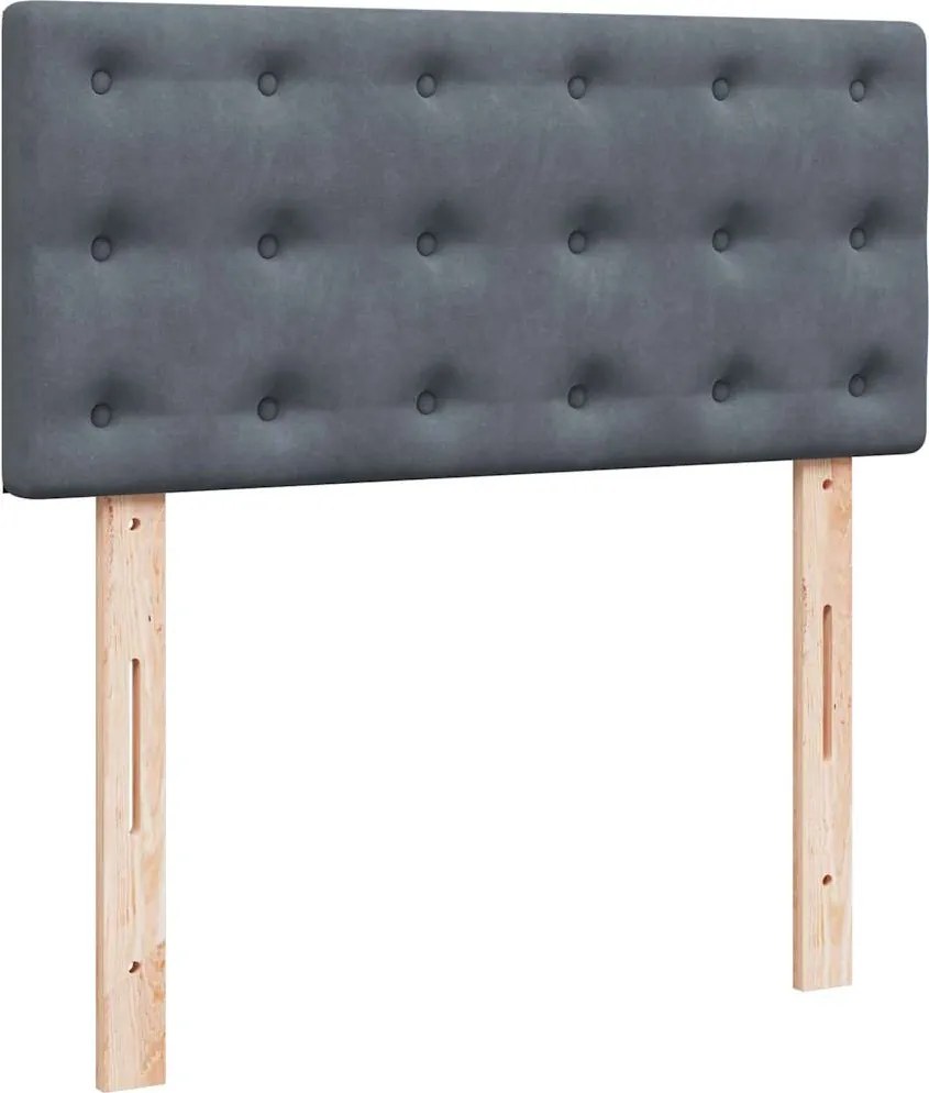 Box spring postel s matrací tmavě šedá 90x200 cm samet 3287639