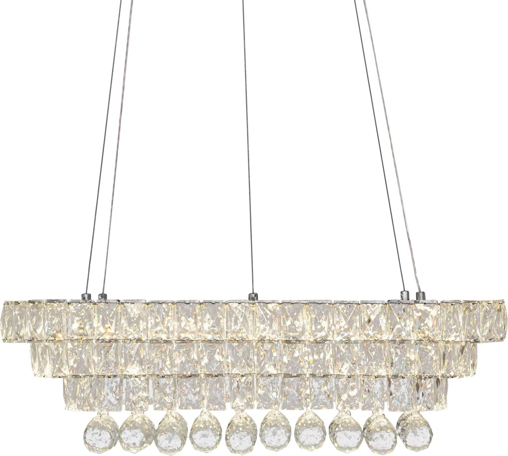 Toolight Toolight, Křišťálové závěsné stropní svítidlo LED 102W + dálkové ovládání APP417-CP, chromová, OSW-65015