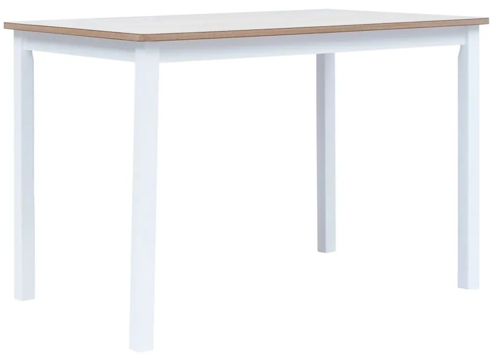 247363 vidaXL Jídelní stůl bílo-hnědý 114 x 71 x 75 cm masivní kaučukovník