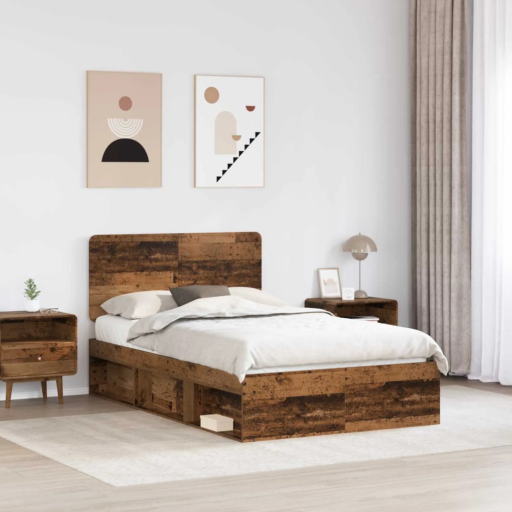 Rám postele Staré dřevo 135 x 190 cm Masivní borové dřevo 3412504