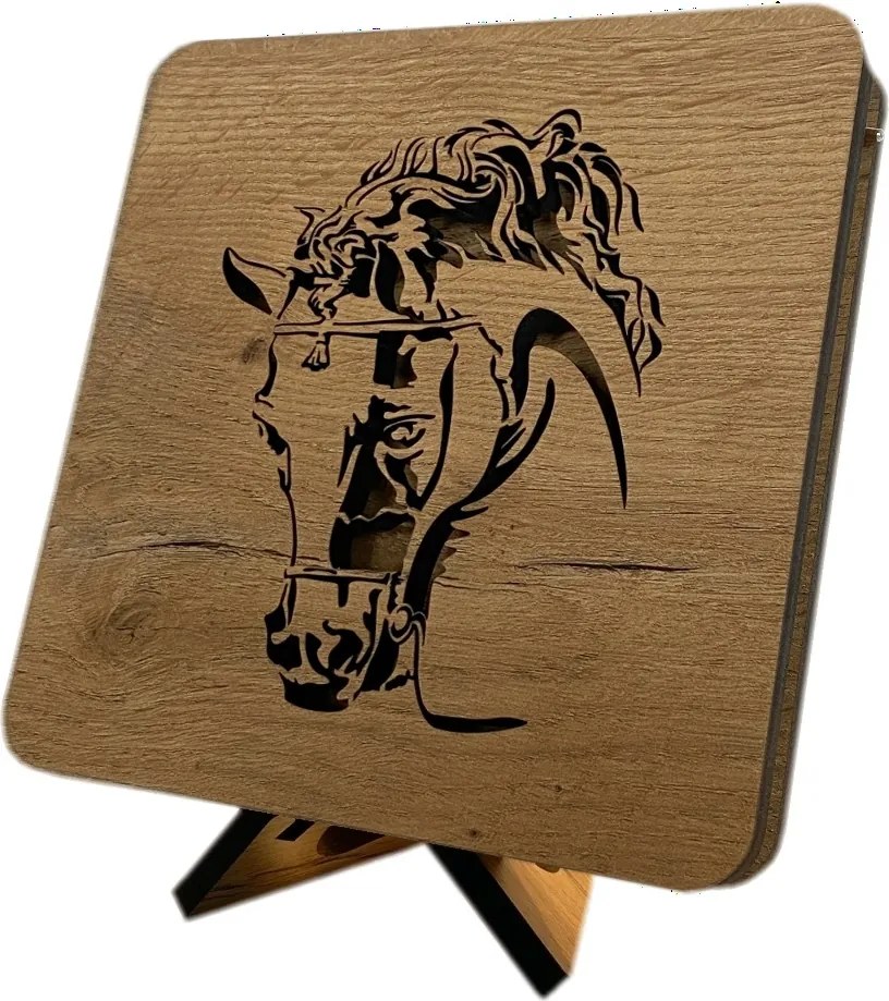 Li-Go "Hlava koníka" lampa 19x19 cm provedení povrchu: dub světlý