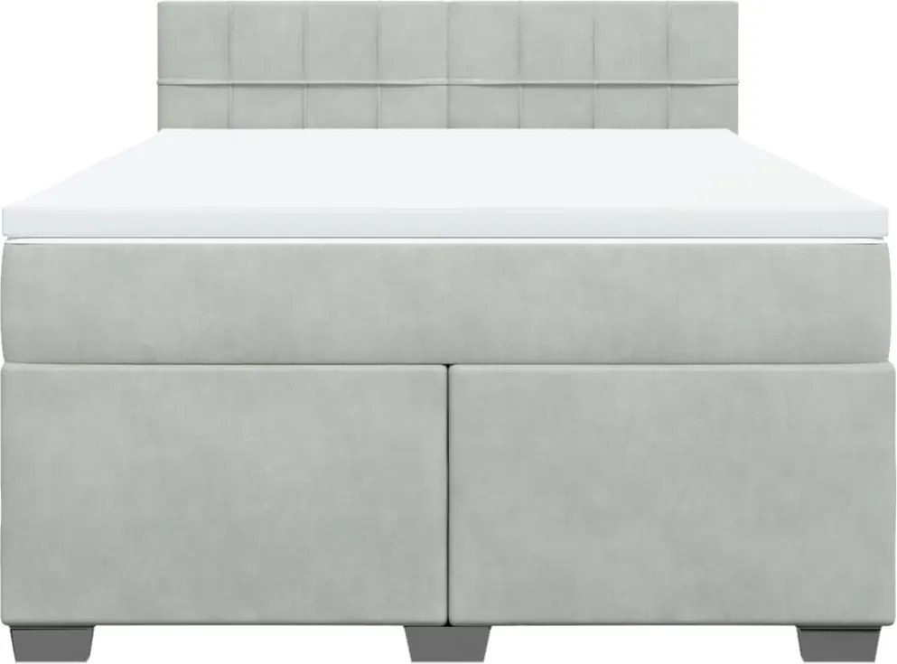 Box spring postel s matrací světle šedá 160x200 cm samet 3288654