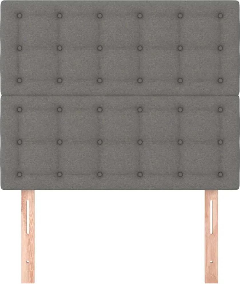 Čelo postele tmavě šedé 100x5x118/128 cm látkové 3116757