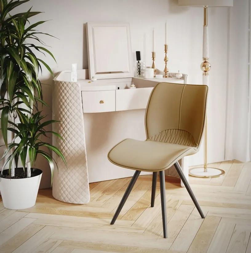 Čalouněná židle ekokůže,48,5x43,5x81,5cm,více barev Barva: Béžová