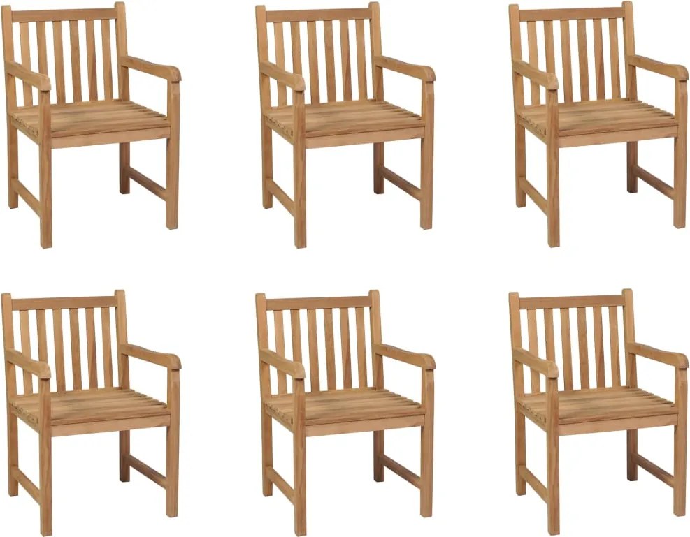 Zahradní židle 6 ks masivní teakové dřevo 3073002