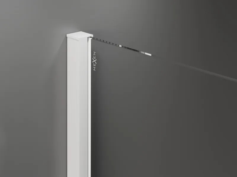 Mexen Velar posuvná sprchová stěna Walk-in 120 x 200 cm, transparentní 8 mm, bílá - 871-120-000-03-20