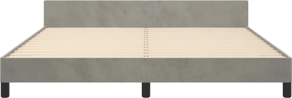 Rám postele bez matrace světle šedý 160 x 200 cm samet 3125763