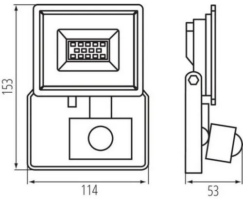 LED reflektor s čidlem Kanlux Miledo GRUN NV LED-10-B-SE 10W neutrální bílá 31397
