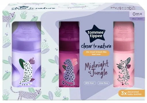 Tommee Tippee Kojenecká láhev C2N Jungle 260 ml 3 ks 0 m+ Blue