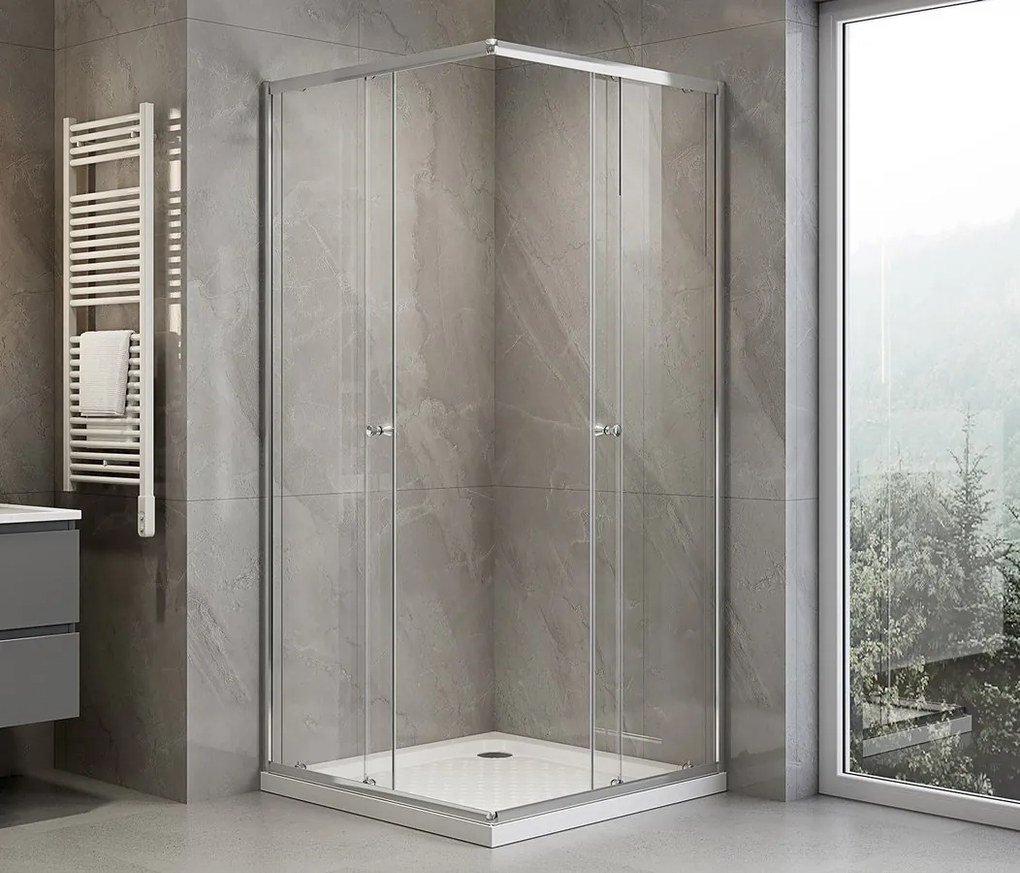 Aqualine Agga sprchový kout čtvercový 90 x 90 cm chrom čirá HLF909Y Koupelny Bernold