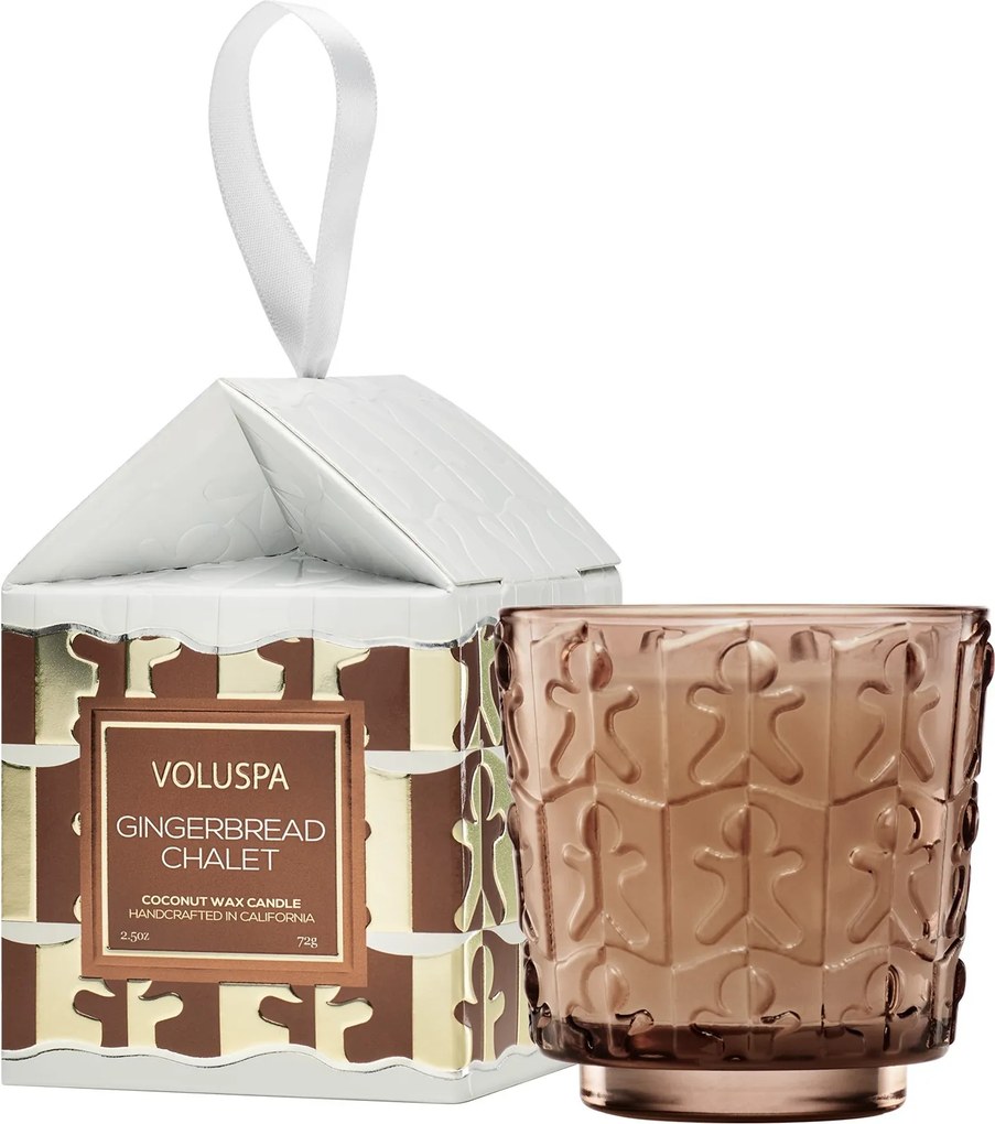 Voluspa svíčka Gingerbread Chalet v dárkové chaloupce, 72 g
