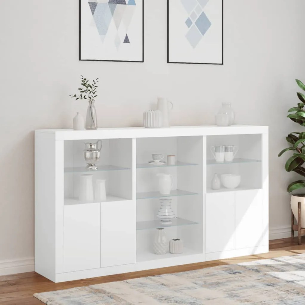 Příborník s LED osvětlením bílý 181,5 x 37 x 100 cm 3209177