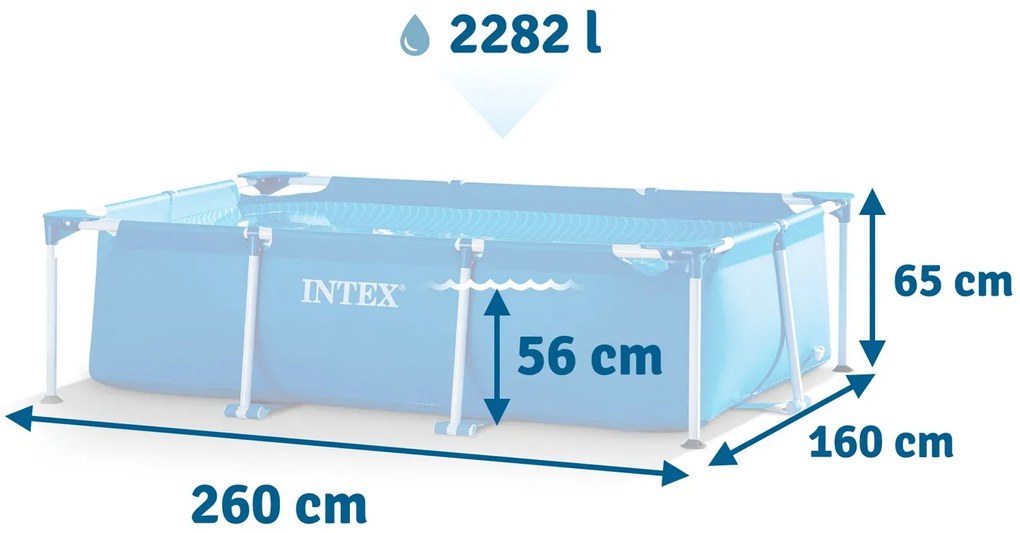 Ocelový nadzemní bazén 260 x 160 x 65 cm 2v1 INTEX 28271