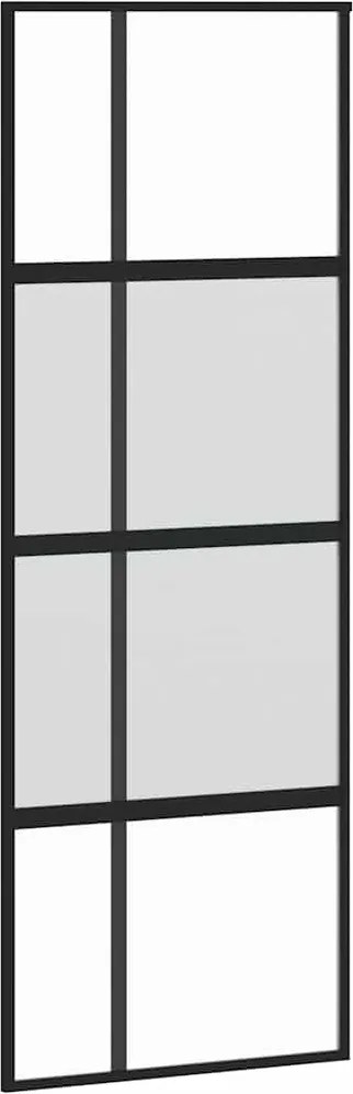 Posuvné dveře se sadou kování černé 76x205 cm Tvrzené sklo 3375920