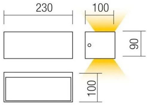 Redo 90154 - LED Venkovní nástěnné svítidlo LAMPRIS 1xLED/12W/230V IP65