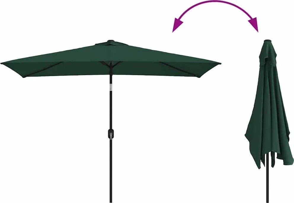vidaXL Slunečník 200 x 300 cm pískově obdélníkový [44503] Barva: Zelená