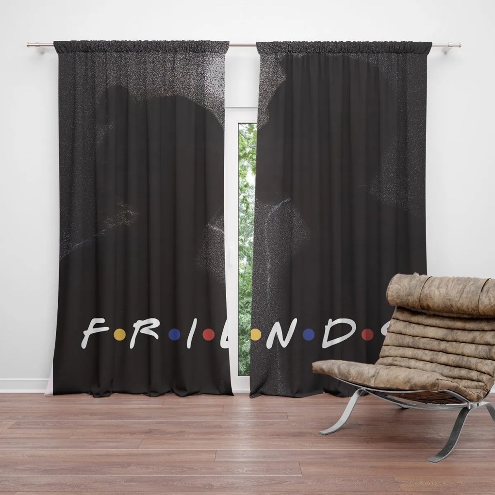 Sablio Závěs Seriál přátelé FRIENDS Polibek: 2ks 140x250cm