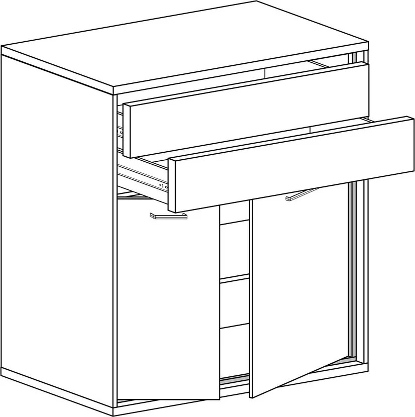 Casarredo - Komfort nábytek Komoda 2D2S PILETAS M-6 dub hickory