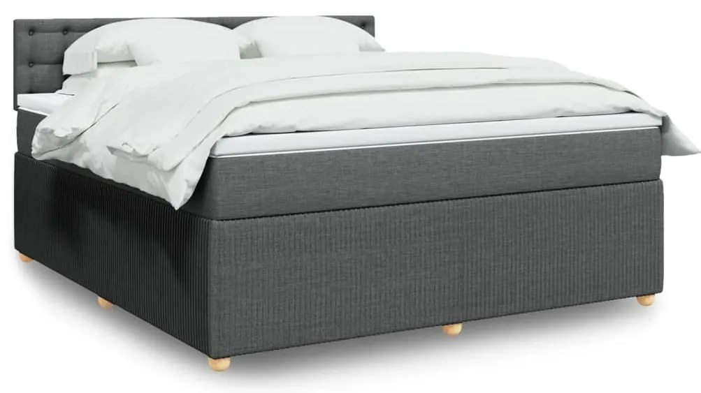Box spring postel s matrací tmavě šedá 120x190 cm textil