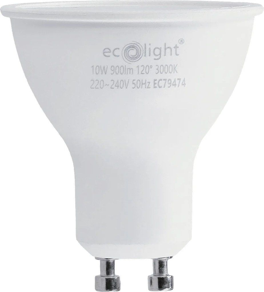 ECOLIGHT 6x LED žárovka GU10 10W teplá bílá