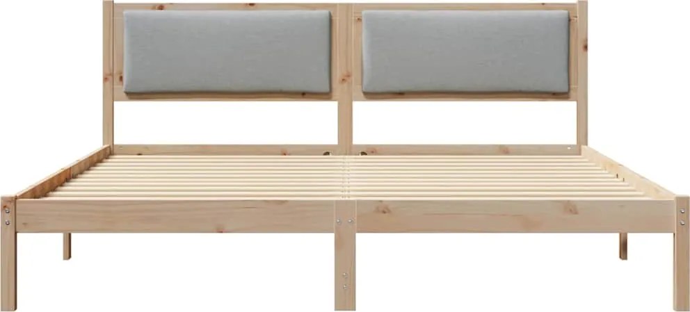 Rám postele Světle šedá 200 x 200 cm Masivní borové dřevo 3394228