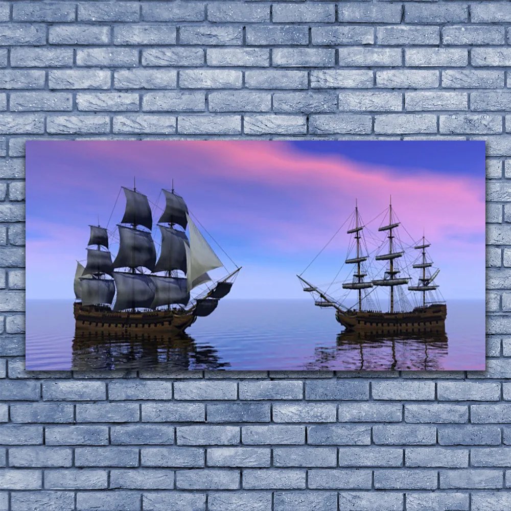 akrylový obraz Lodě Moře Krajina 120x60 cm