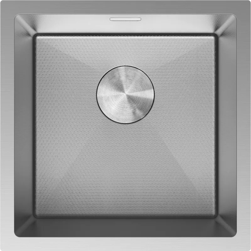 Mexen Trixo, 1-komorový nerezový dřez 440 x 440 mm, broušená ocel, vzor voština, 6413441000-01HC