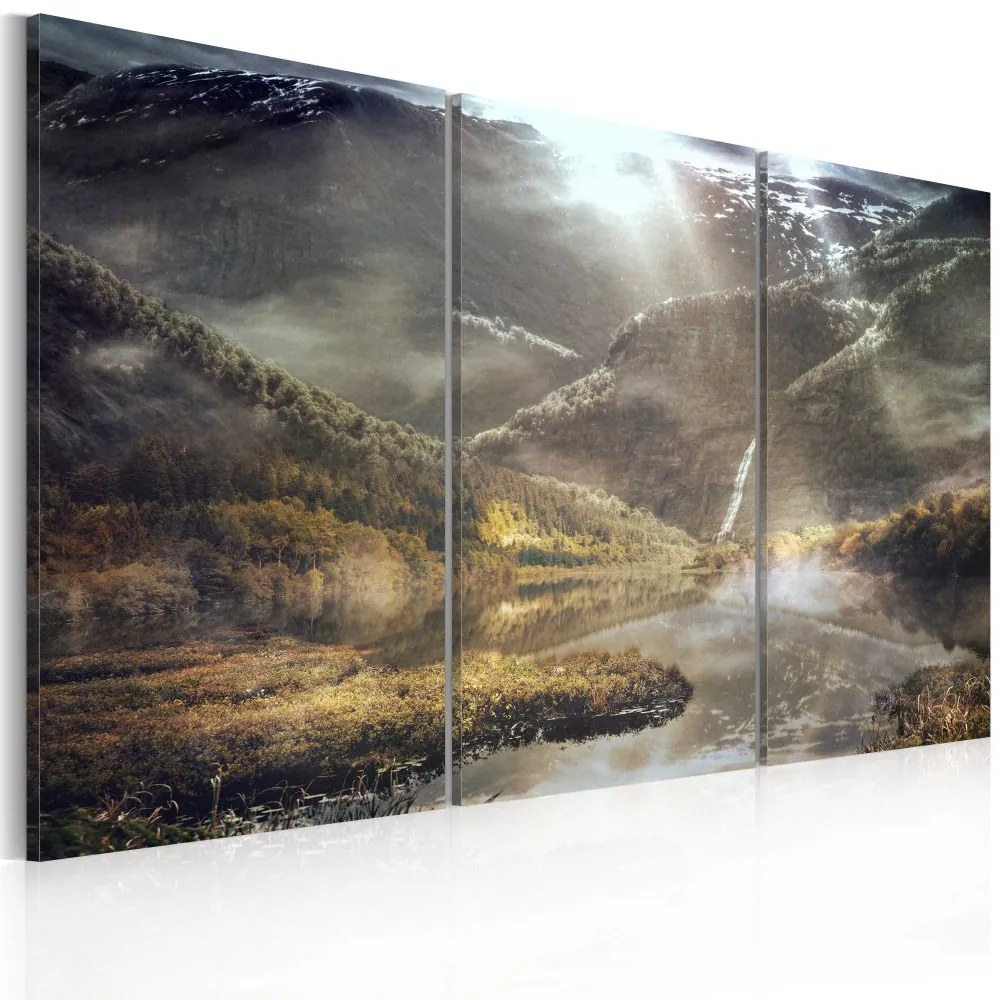 Obraz na plátně Bimago - The land of mists - triptych 60x40 cm