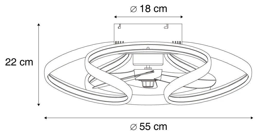 Stropní ventilátor mosazný 55 cm vč. LED stmívatelný s dálkovým ovládáním - Mandy