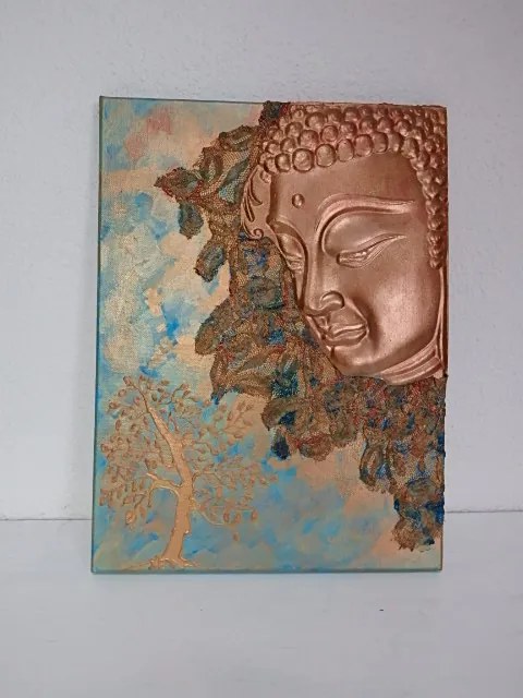 Obraz Budha hledící, ruční malba, 40x30 cm