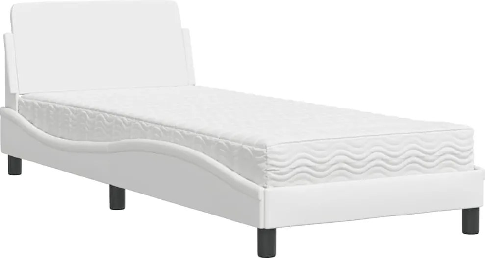 Postel s matrací Dover bílá 80 x 200 cm umělá kůže 3208298