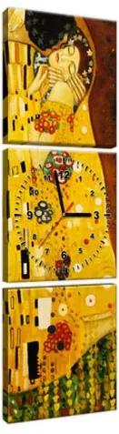 Obraz s hodinami Polibek - Gustav Klimt 30x90cm ZP1787A_3V