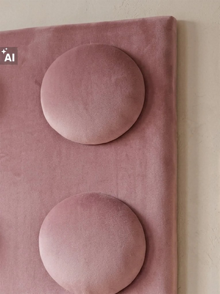 Sinsay - Sametový čalouněný panel ve tvaru kostky - pastelová růžová