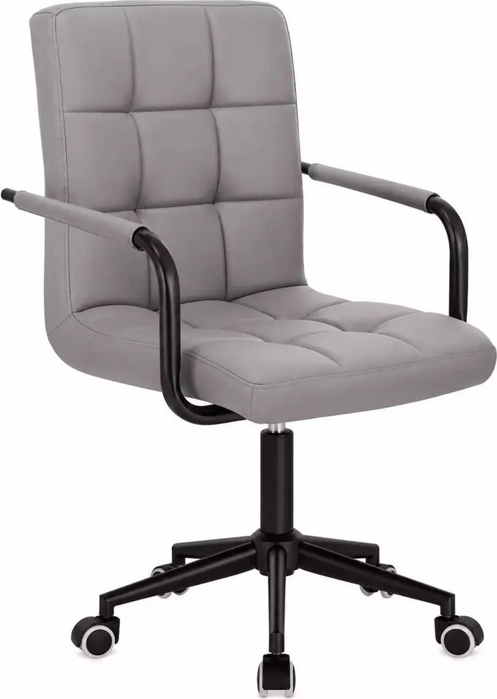 LuxuryForm DESIGN Otočná židle VERONA BLACK na černé podstavě s kolečky - šedá