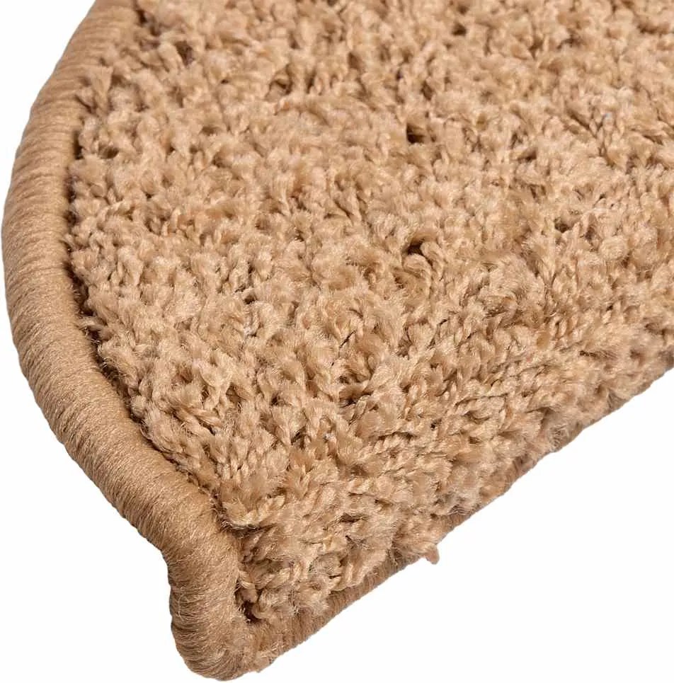 Schodové rohože 15 ks 56 x 17 x 3 cm béžové, půlkulaté 133894
