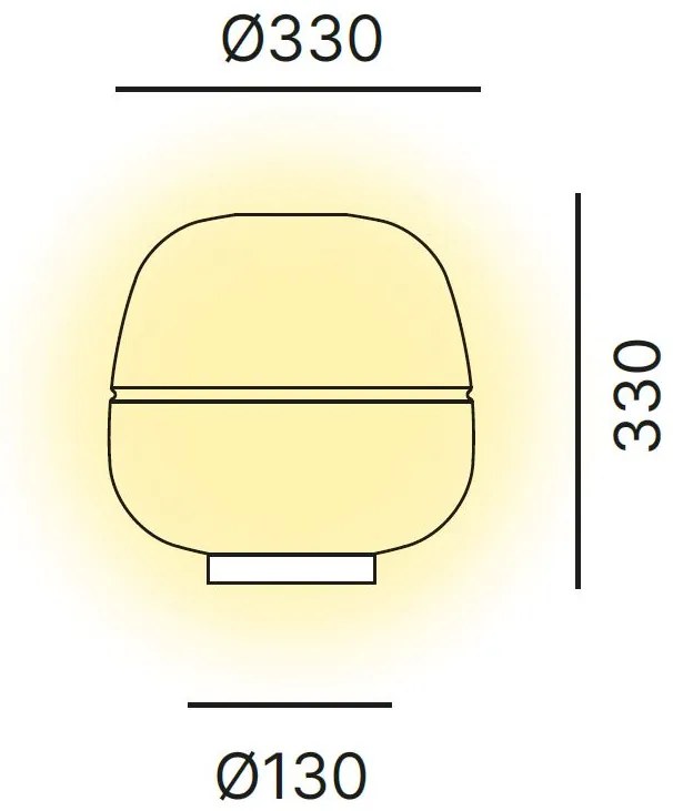 Quadrifoglio Group K13TVE0P01-007 Afra, bílá stolní lampa z opálového matného skla, 1xE27, průměr 33cm