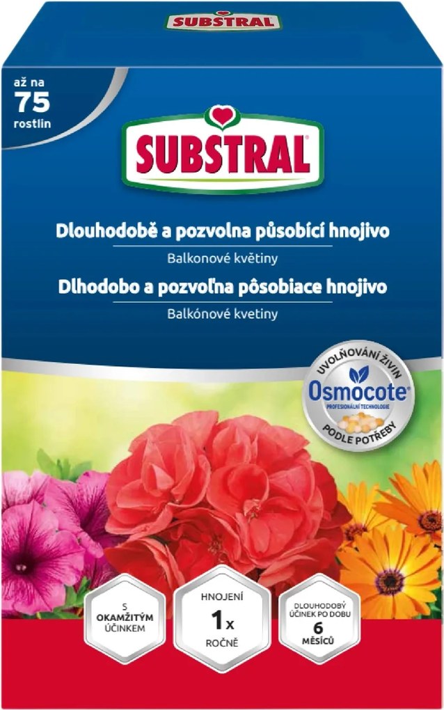 Substral Hnojivo s Osmocotem pro balkónové květiny 750 g