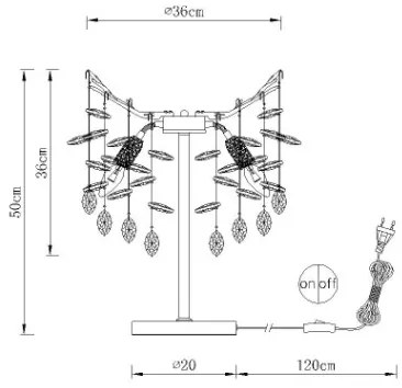 Globo 64138TS - Stolní lampa QUEENA 3xE14/40W/230V stříbrná