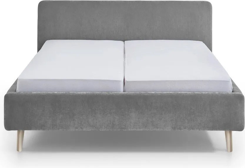 Šedá čalouněná dvoulůžková postel bez roštu 160x200 cm Mattis – Meise Möbel