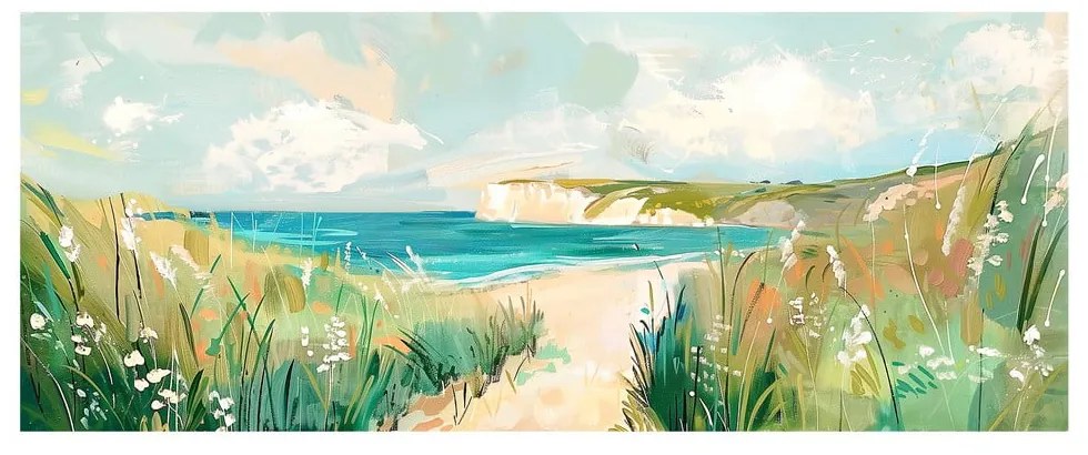 Obraz 60x150 cm Gouache Sea – Styler