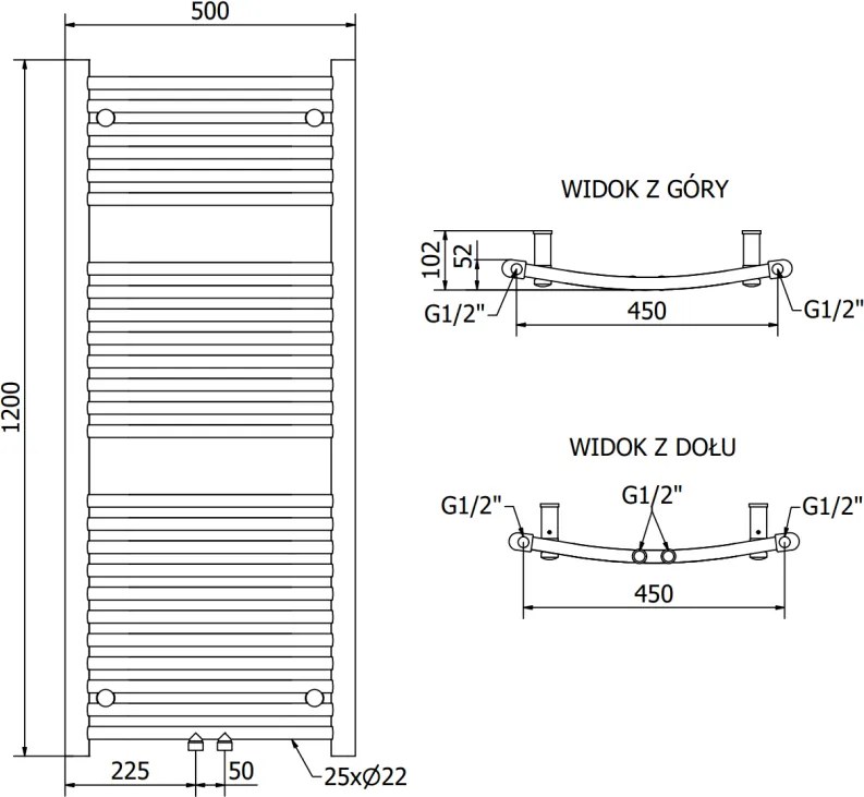 Mexen Ares, topné těleso 1200 x 500 mm, 531 W, černá, W102-1200-500-00-70